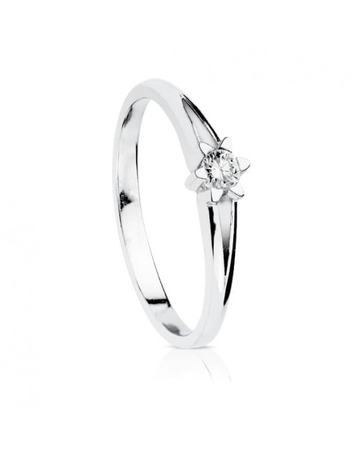 Solitario diamante talla brillante oro blanco 18k 0.150Qts color y ...